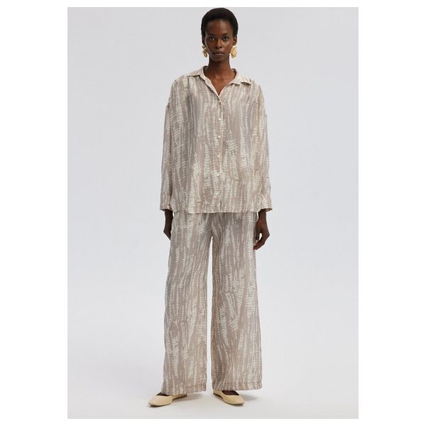 Elryan: PATTERNED MODAL SHIRT SET - Mink / M