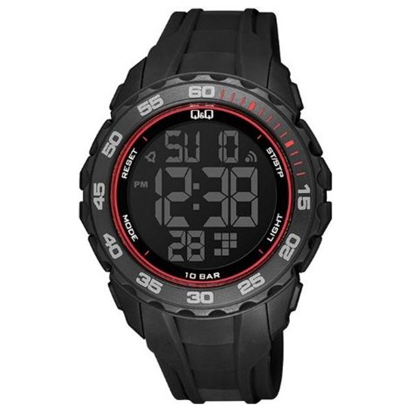 Elryan: Q&Q Watch G06A-006VY For Men - Digital Display, Resin Band - Black