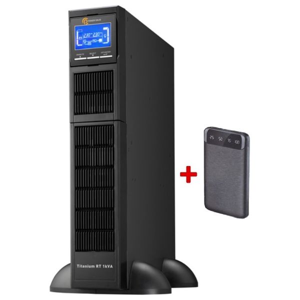 Elryan: POWER SOLID PS-POU1KR2B9A - Online UPS 1 KVA - Black + Power Bank