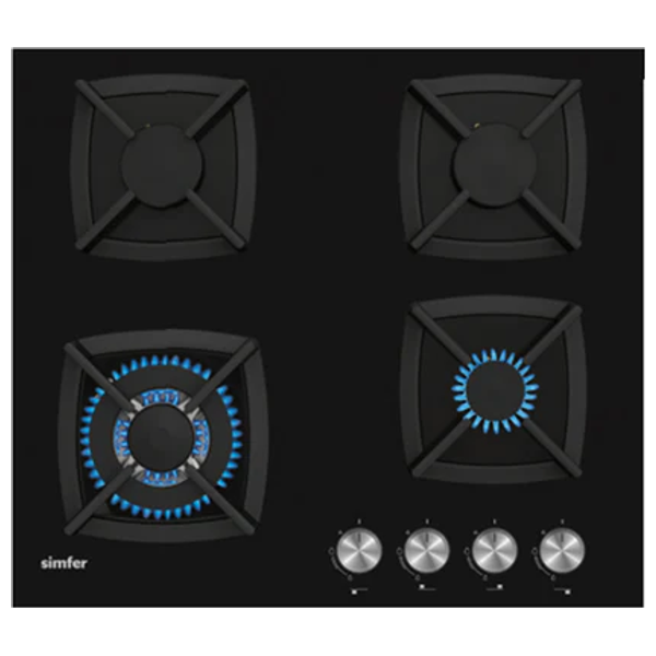 Elryan: Simfer H9605WGRIM - 6 Burners - Built-In Gas Cooker - Silver