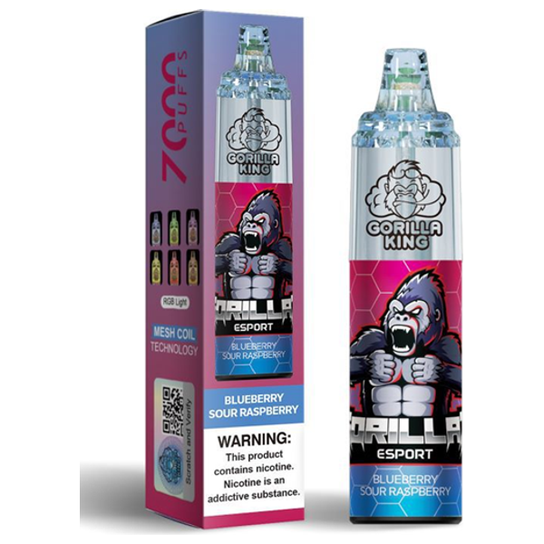 Elryan: Gorilla King Blueberry Sour Raspberry - 7000 puffs