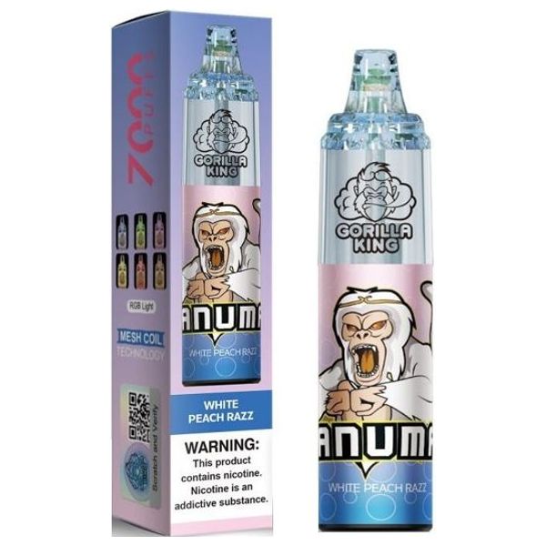 Elryan: Gorilla King White Peach Razz - 7000 puffs