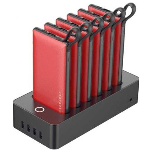 Elryan: Powerology PPBCHA01-RD - 10000mah - 6 in 1 Power Bank - Red