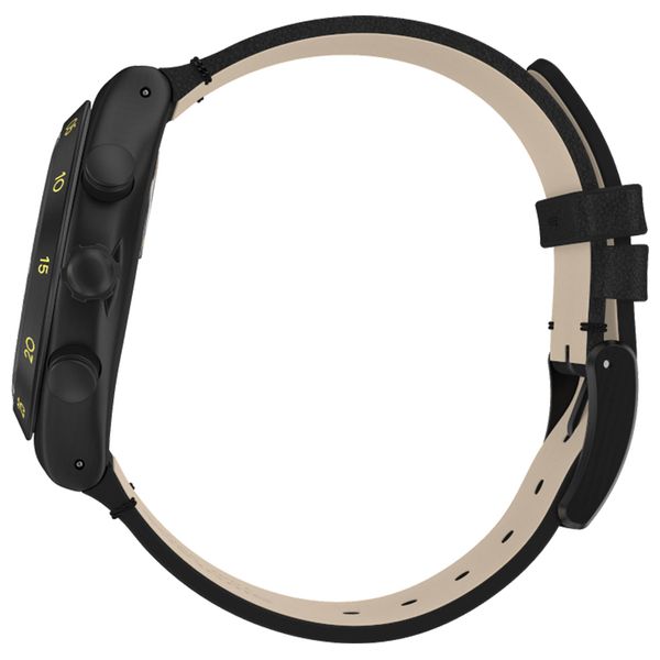 Elryan: Swatch Watch YVB410 For Men - Analog Display, Leather Band - Black