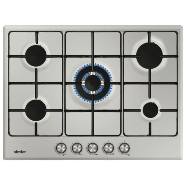 Elryan: Simfer H7500VGRM - 5 Burners - Built-In Gas Cooker - Silver