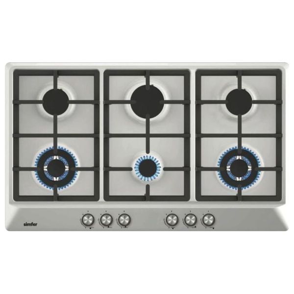 Elryan: Simfer H9605WGRIM - 6 Burners - Built-In Gas Cooker - Silver