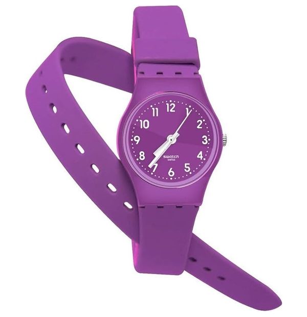 Swatch Watch LV115 For Women - Analog Display, Silicone Band - Purple