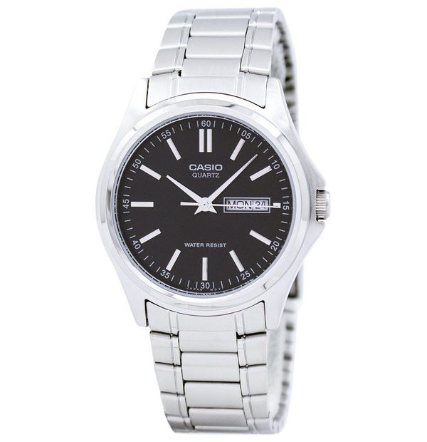 Casio Watch Mtp 1239d 1adf For Men Analog Display Stainless Steel Band Silver