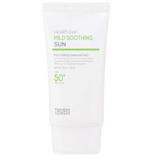 Tenzero Heartleaf Mild Soothing Sunscreen Cream, SPF50+ - 50ml