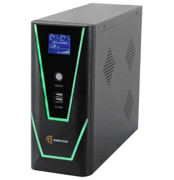 POWER SOLID UPS - PLUG1500VA2B9A - 1.5 KVA - Black