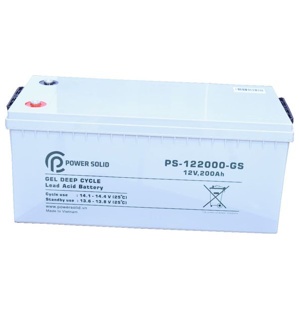 POWER SOLID UPS Battery - HPSPS-122000-GS - 12V-200A - White