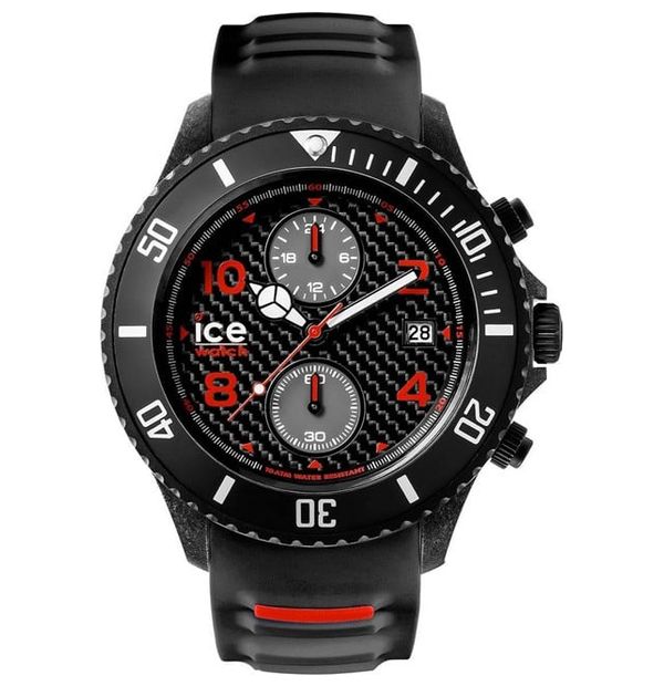 Ice-Watch CACHBKBBS15 For Men - Analog Display, Silicone Band - Black