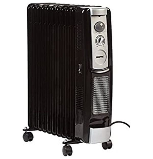 Geepas Heater - GRH9101 - Oil-Filled Radiator - Black